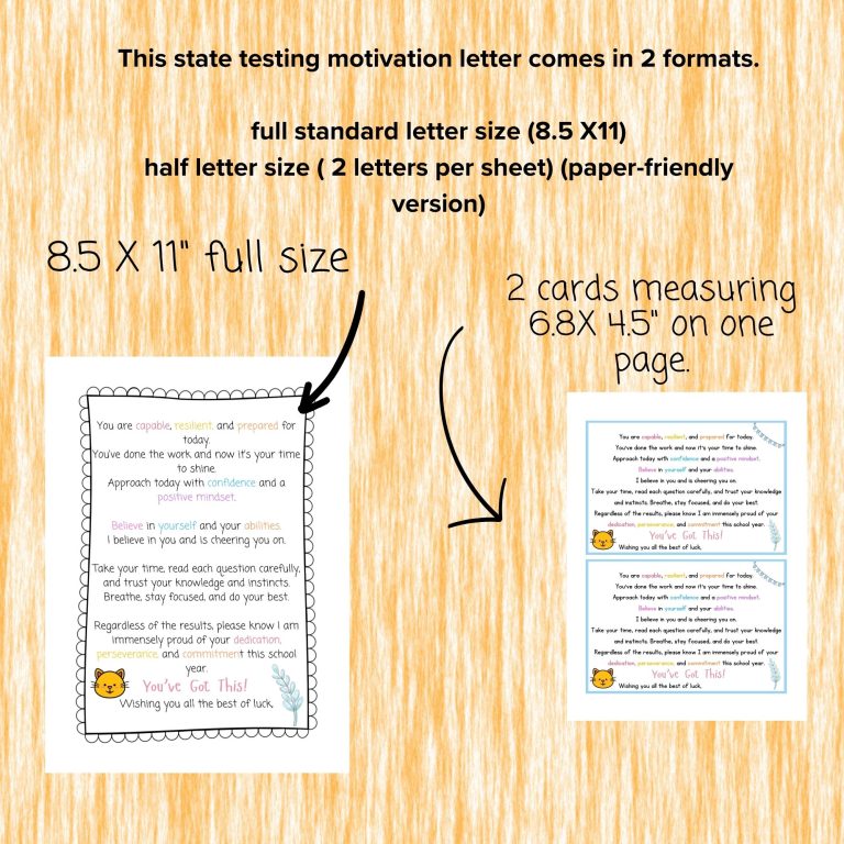 State Testing Empowerment Letter From Teacher To Students - Made By ...