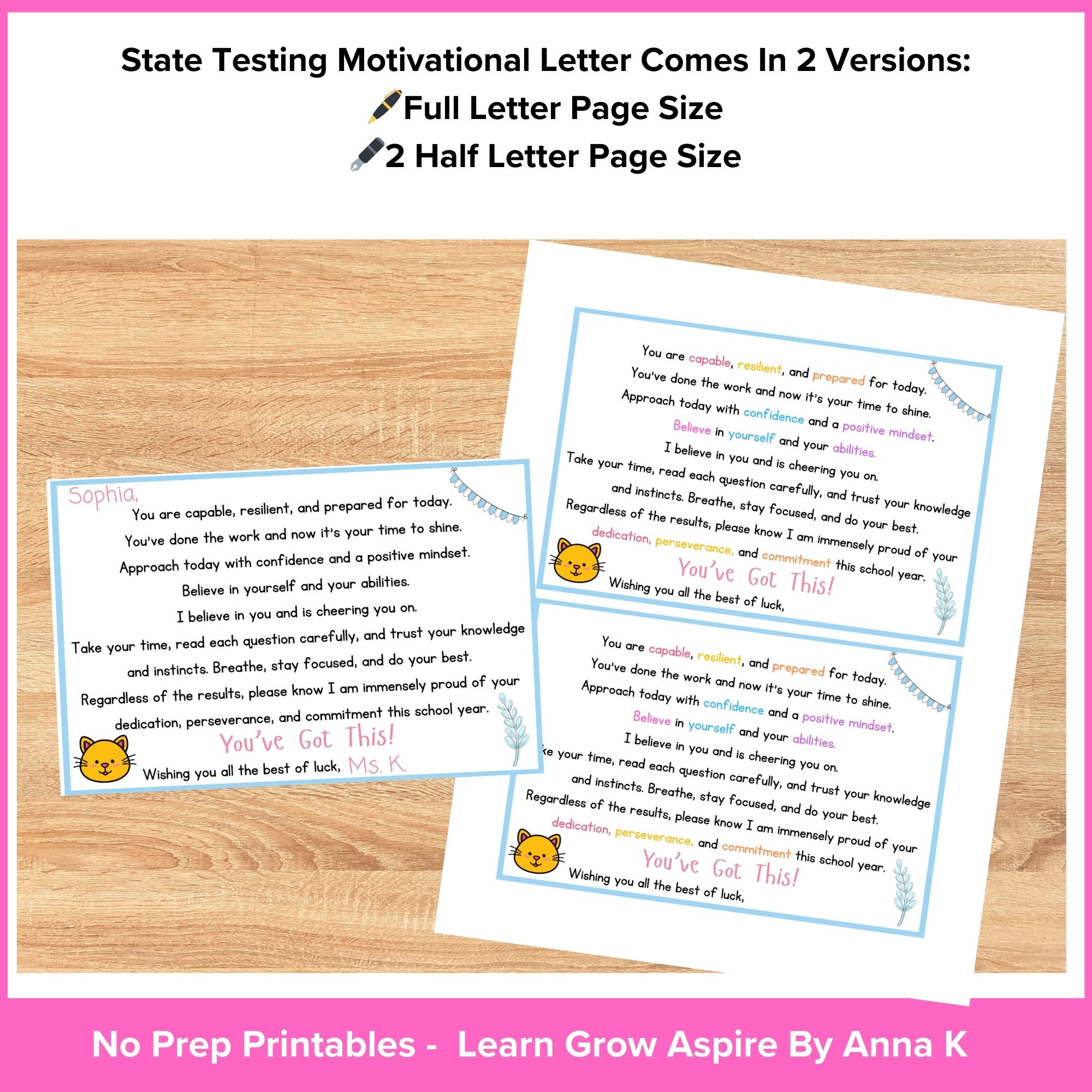 State Testing Empowerment Letter From Teacher To Students - Made By ...