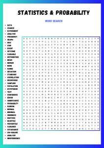 STATISTICS & PROBABILITY WORD SEARCH PUZZLE WORKSHEET ACTIVITIES - Made ...