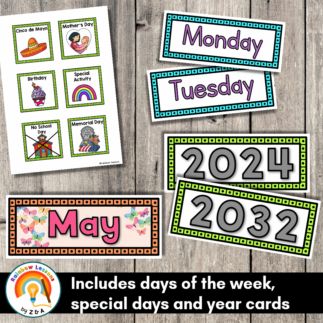 May Calendar Numbers | May Calendar Cards | May Calendar 2024 | Spring ...