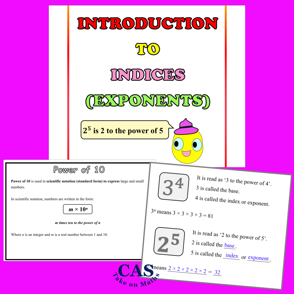 Introduction to Indices (Exponents) Notes and Worksheets | Made By Teachers