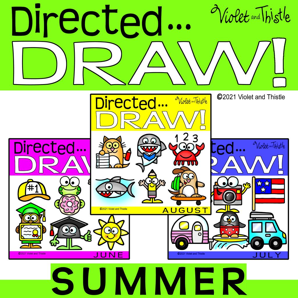 Directed Drawing BUNDLE Summer June July August Back to School How to ...