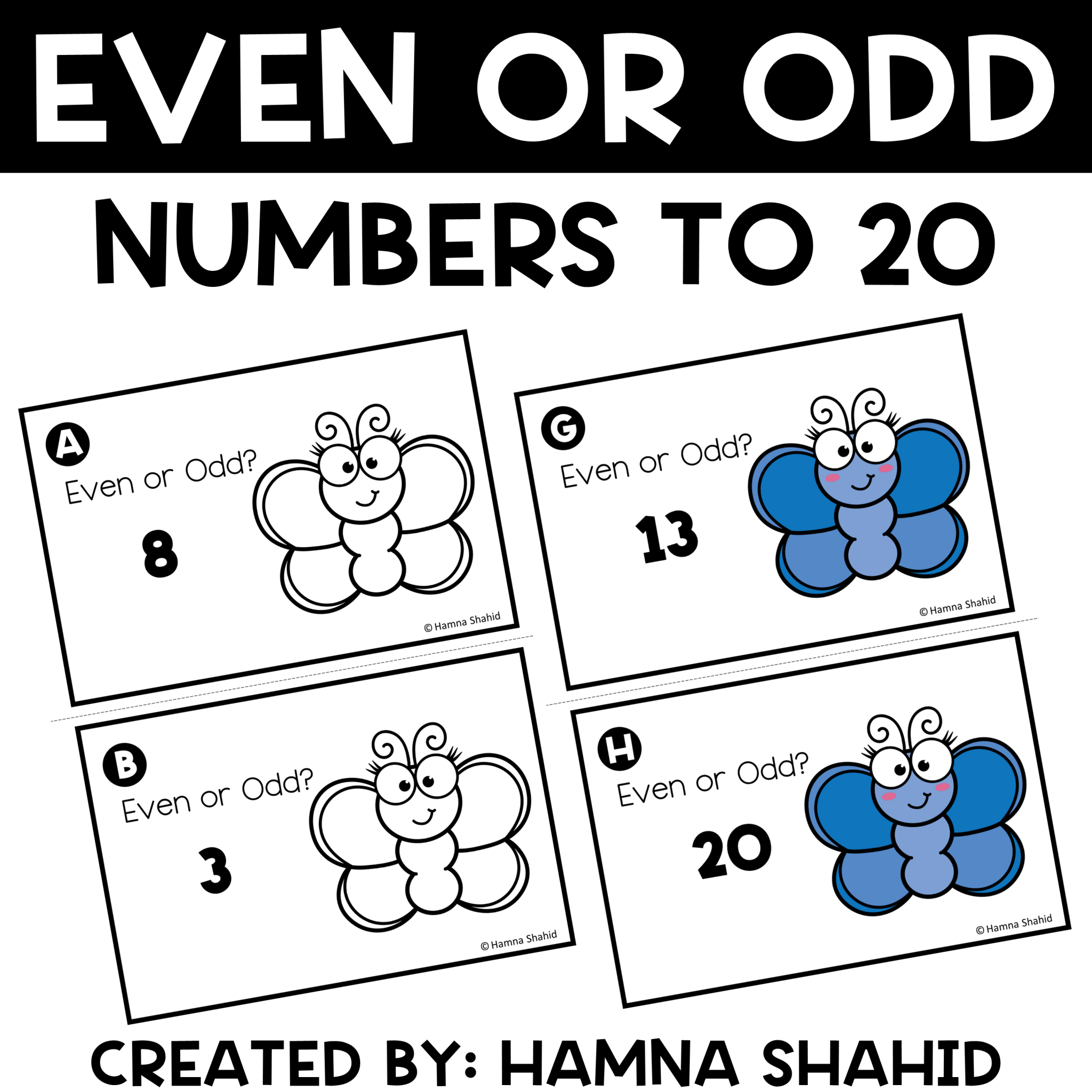 Even or Odd Numbers to 20 Math Task Cards | Made By Teachers