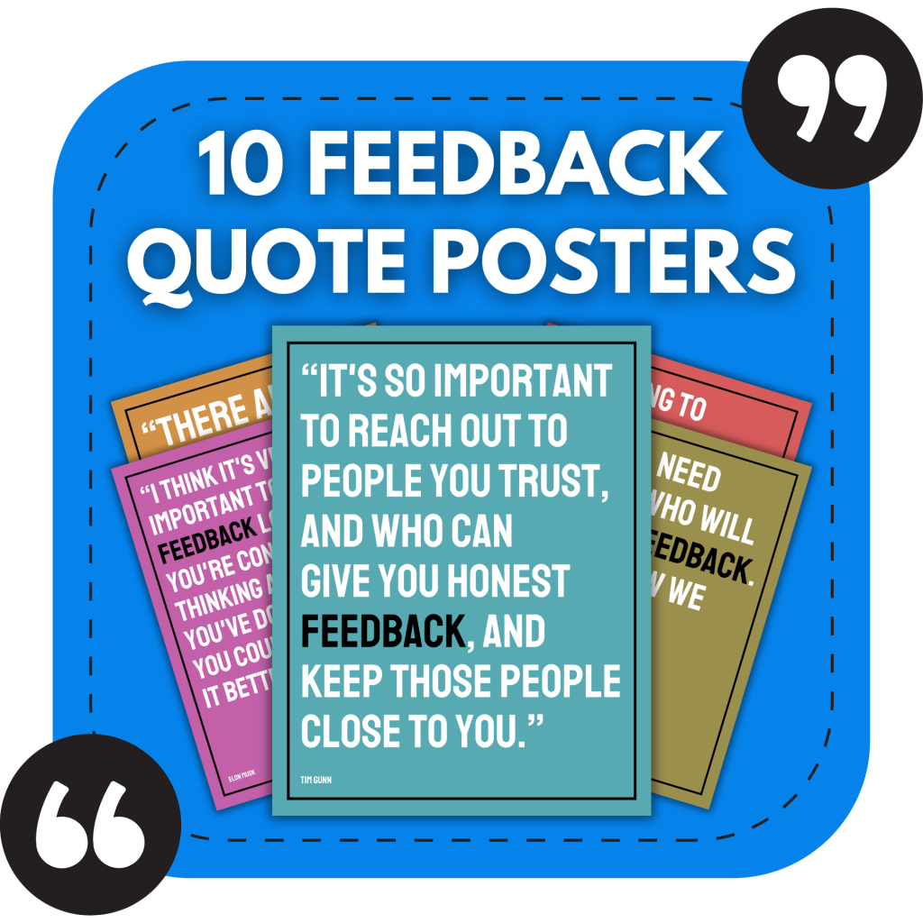 10 Feedback Bulletin Board Posters | Growth Mindset Classroom Decor ...