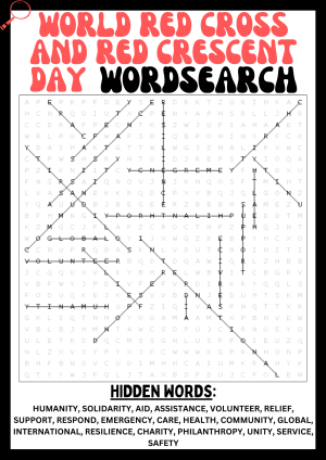 WORLD RED CROSS AND RED CRESCENT DAY Wordsearch Puzzle Worksheet ...