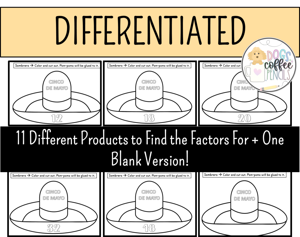 Easy Cinco de Mayo Math Craft | Finding Factors | Printable Spring ...