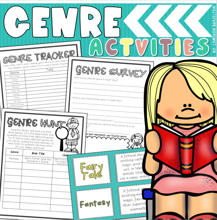 Reading Genre Activities (Matching Game, Surveys, Quiz, Book Review ...