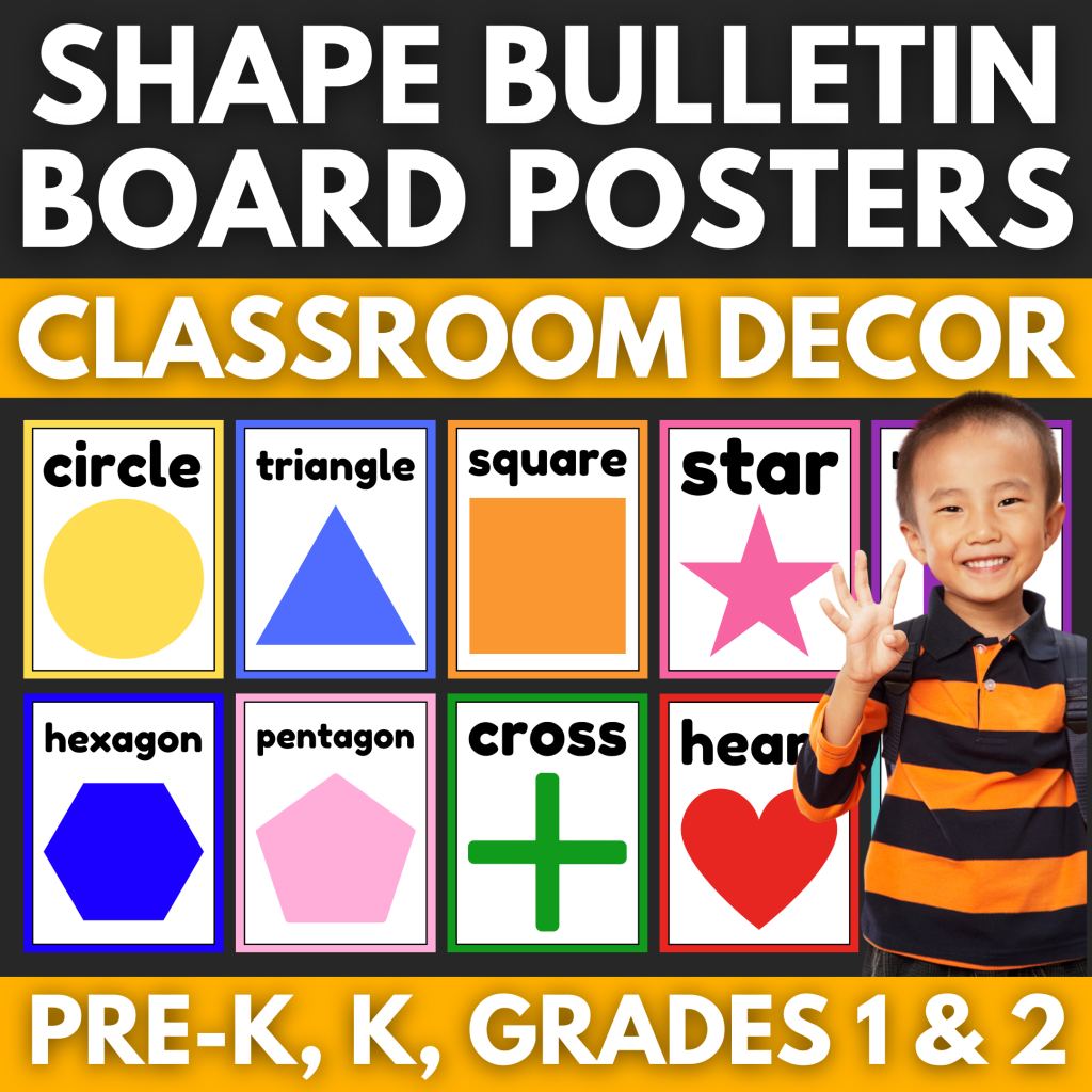 10 Shapes Bulletin Board Posters | Kindergarten & Grade 1-2 Classroom ...
