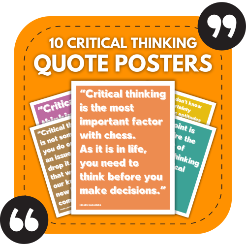 10 Critical Thinking Bulletin Board Posters | Growth Mindset Classroom ...