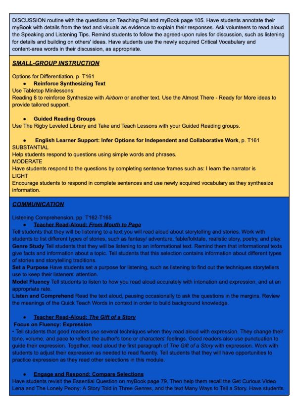 5th Grade HmH Module 2 Into Reading Lesson Plans - Made By Teachers