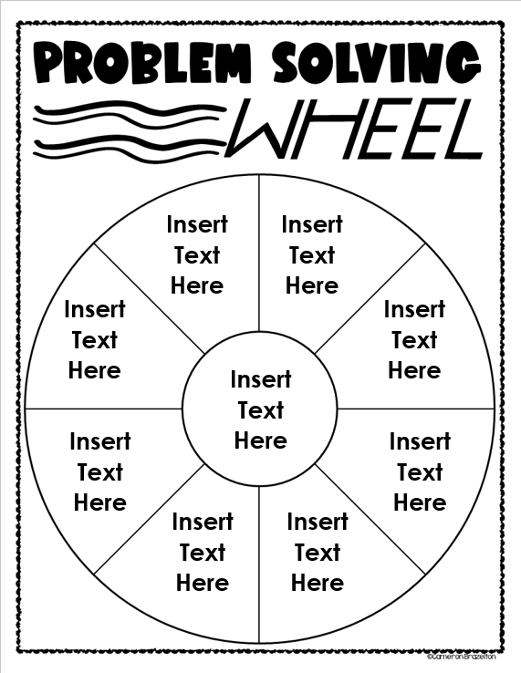 Calm Down Strategies | Problem Solving Choice Wheel EDITABLE | Made By ...