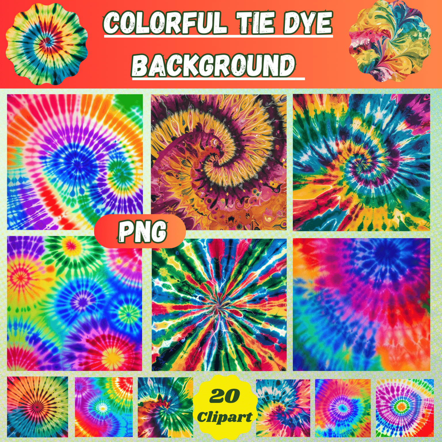 Colorful Tie Dye Background Digital Paper Clipart | Made By Teachers