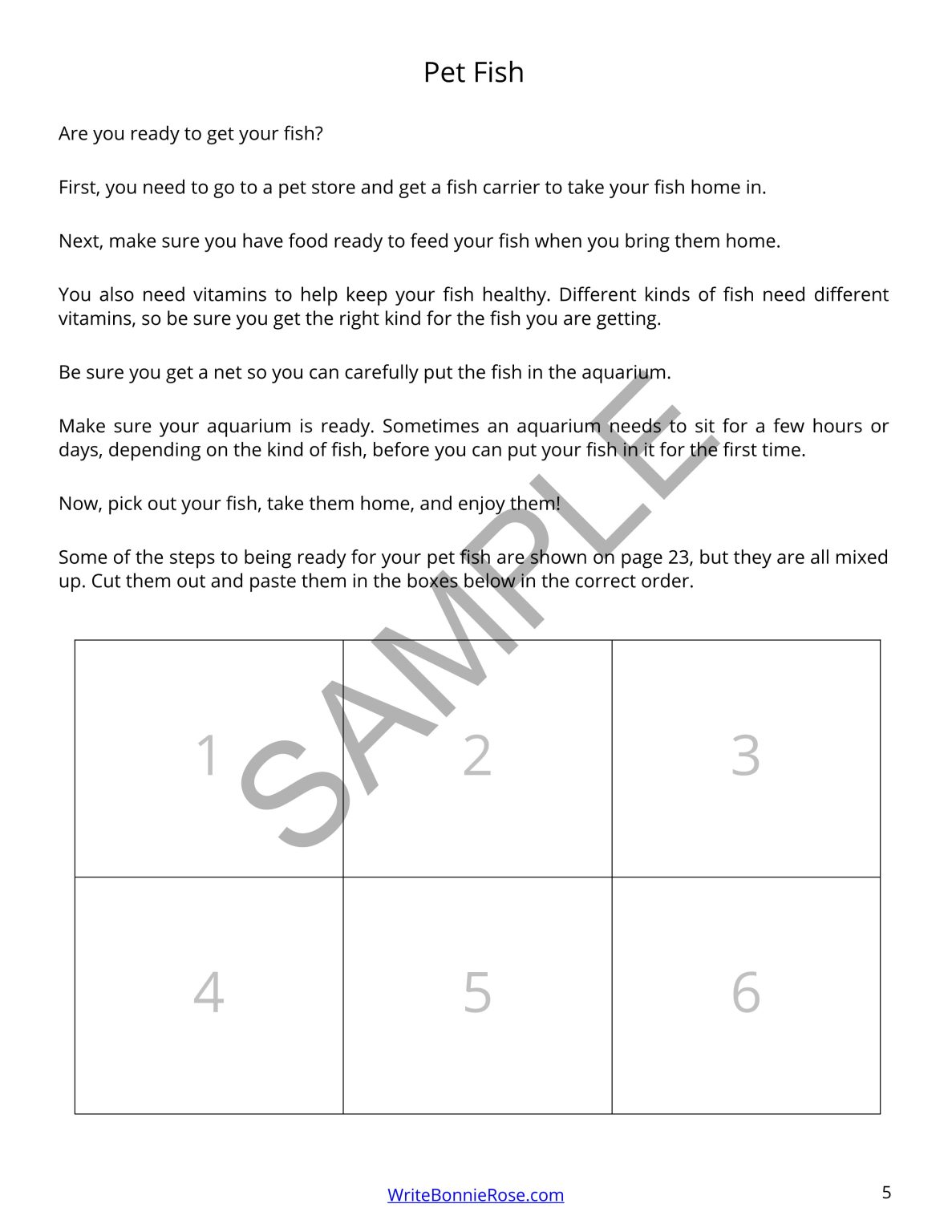 Pet Sequencing Cut & Paste - Made By Teachers