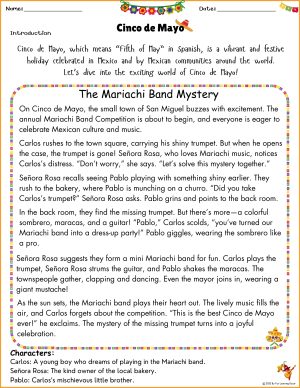 Cinco de Mayo Reading Comprehension Activity | Color By Numbers - Made ...