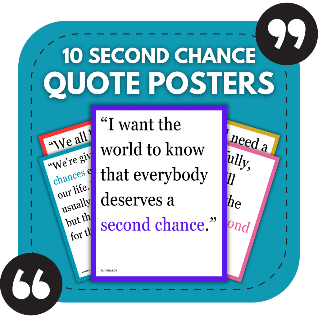 10 Second Chances Bulletin Board Posters | Middle & High School ...