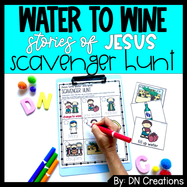 Jesus Turns Water into Wine Bible Scavenger Hunt | Miracles of Jesus ...