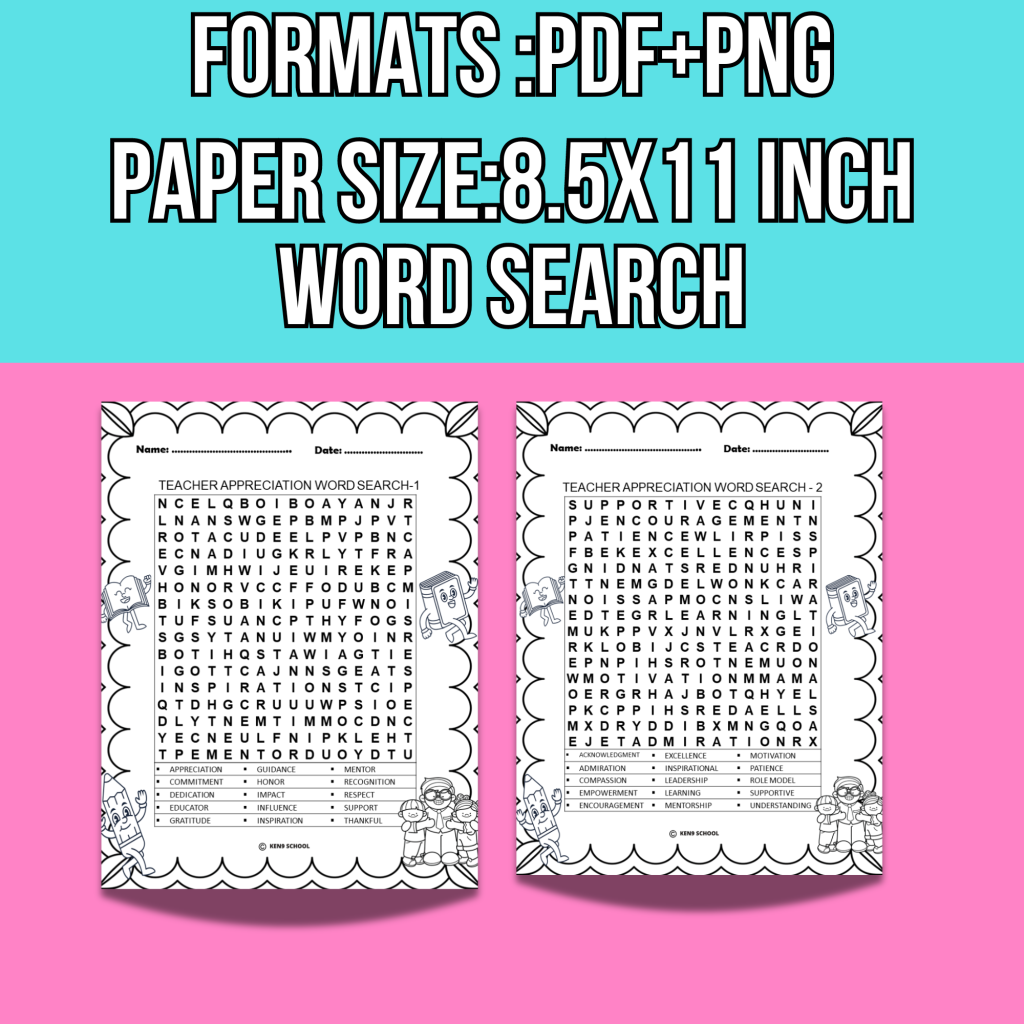 Teacher Appreciation Word Search and Word Scramble Puzzles | Morning ...