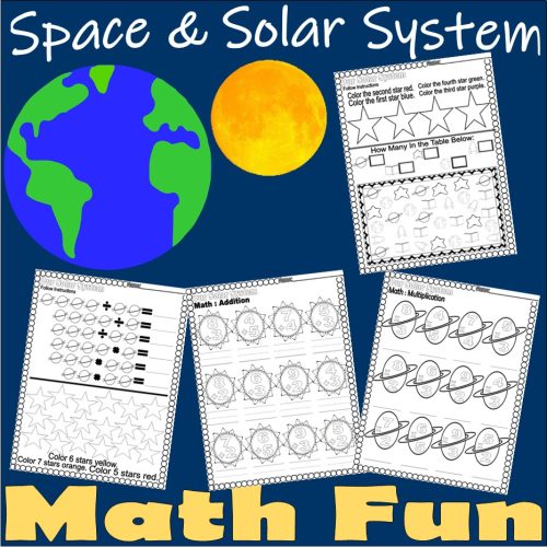 Space Math Worksheets NO PREP add subtract multiply divide Solar System ...