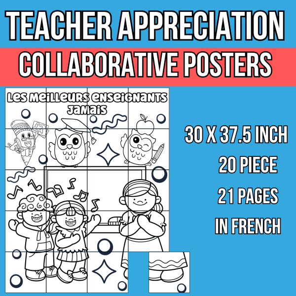 French Appreciation Collaborative Posters Art Coloring Pages -37.5x30 ...