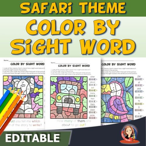 Editable Color by Code Sight Word Practice Worksheets - Made By Teachers