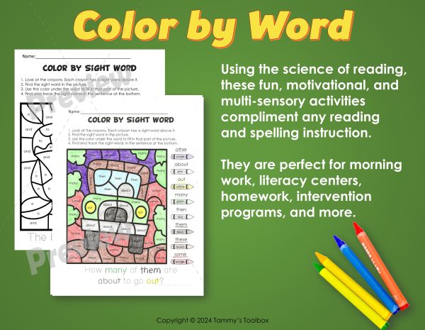 Editable Color by Code Sight Word Practice Worksheets - Made By Teachers