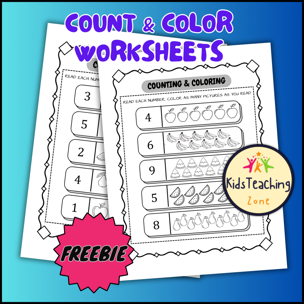Count And Color Worksheets | Coloring Pictures by Counting Numbers ...