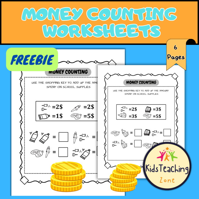 Money Counting Worksheets & Addition Math Practice Activities - Made By ...