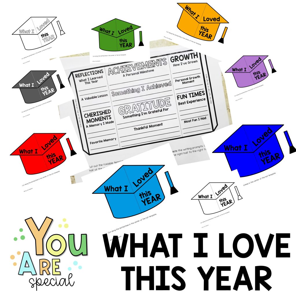 End of the Year Activities Graduation Hat Writing Craft Memory Book ...