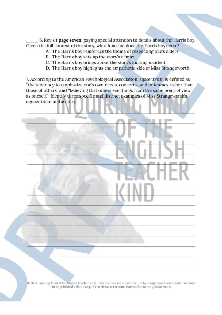 Short Stories by Shirley Jackson Quizzes, Worksheets, and Vocabulary ...
