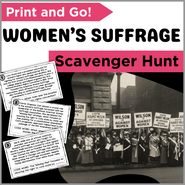 Women's Suffrage Scavenger Hunt Election Activity | Made By Teachers