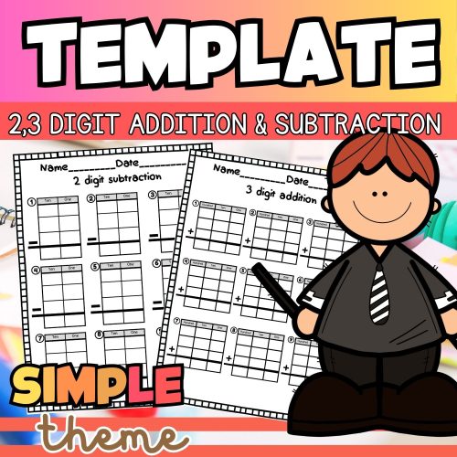 Regrouping Template 2 and 3 digit Addition and Subtraction Math ...