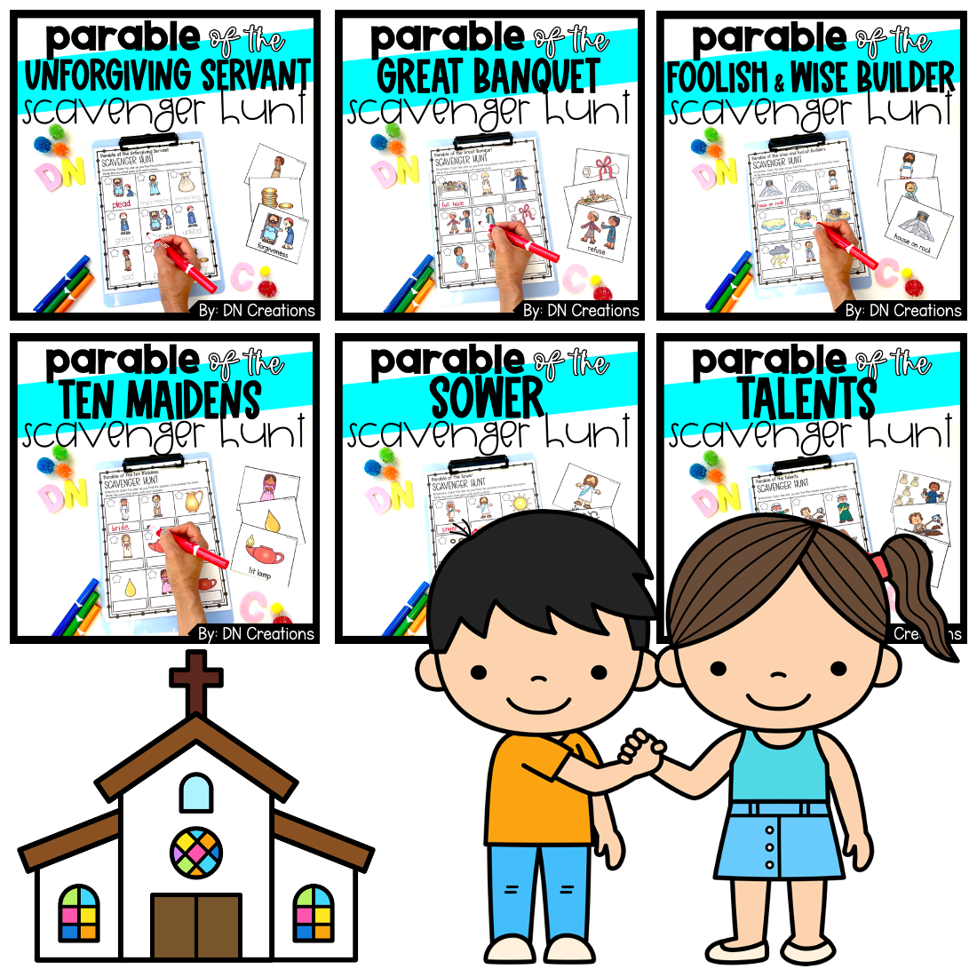 Parables Bible Scavenger Hunt Bundle l Parables Activity l Sunday ...