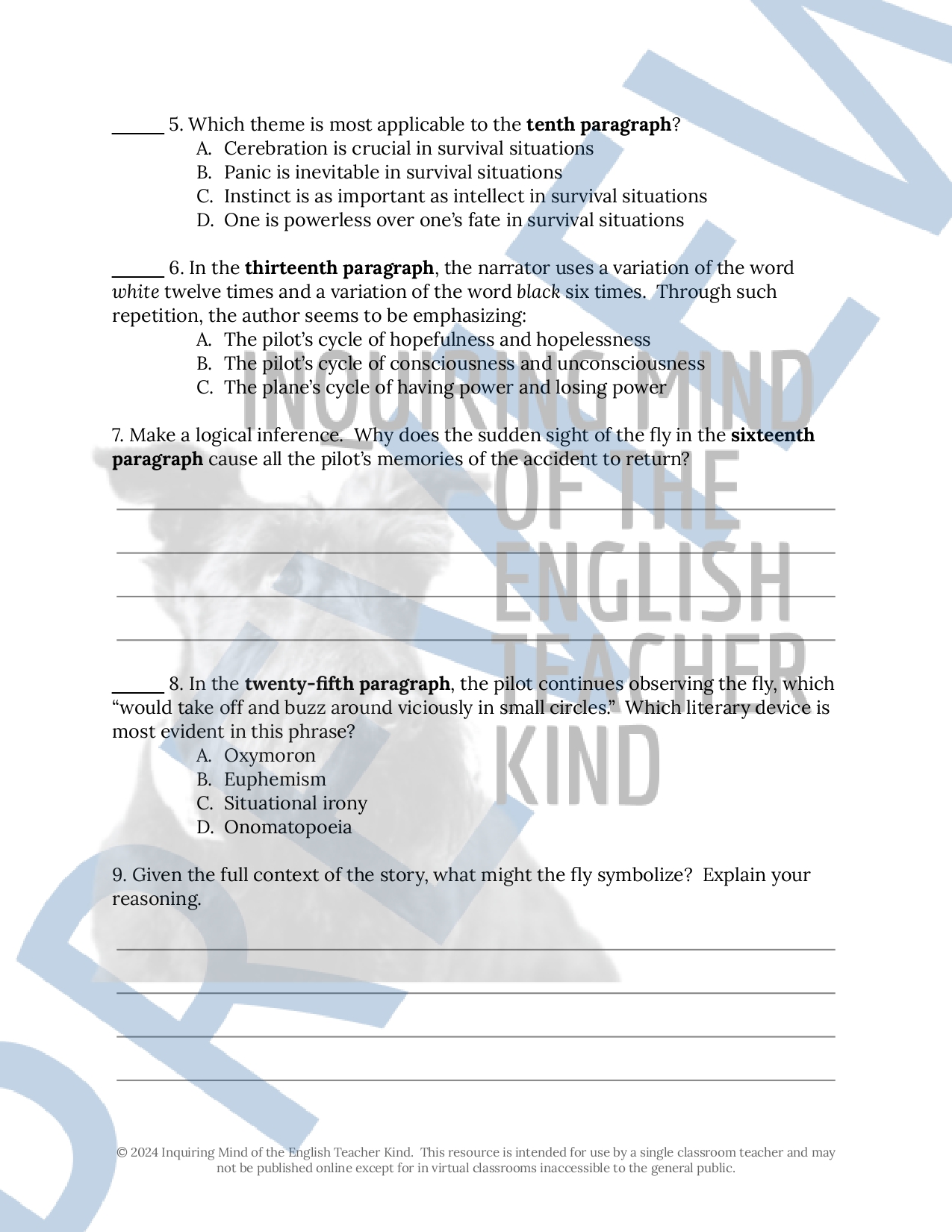 "Beware of the Dog" Quiz, Close Reading Activity, and Vocabulary Games ...