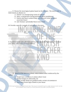 Short Stories by Roald Dahl - Quizzes, Close Reading Activities, and ...
