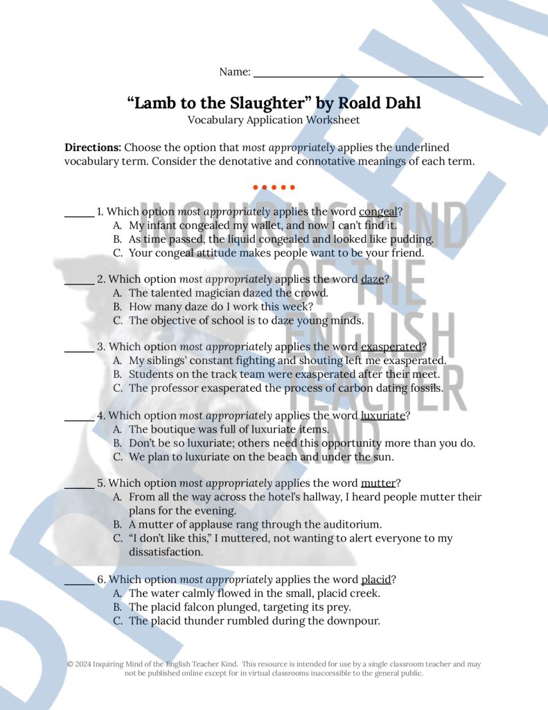 Short Stories by Roald Dahl - Quizzes, Close Reading Activities, and ...
