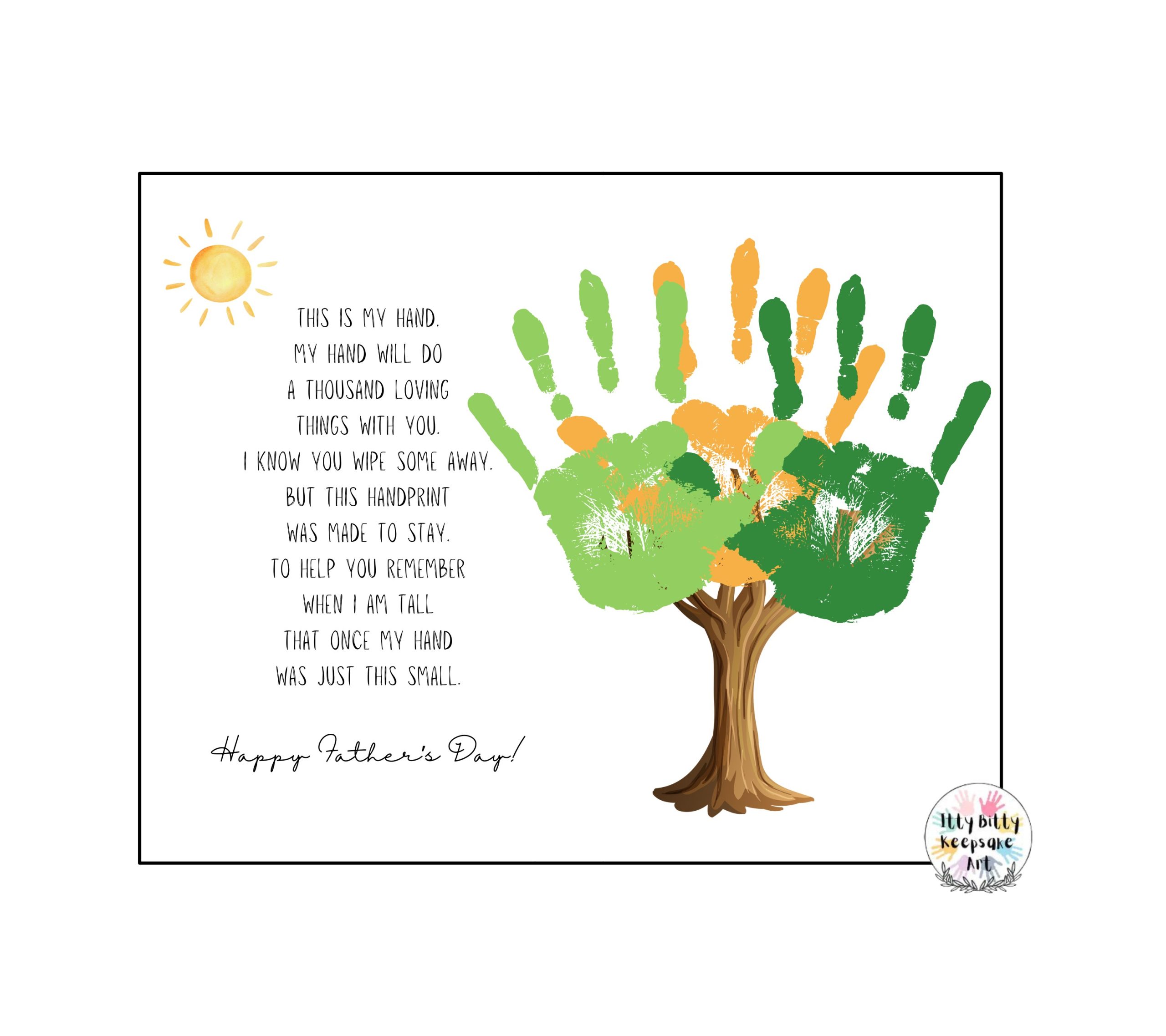 Spring Tree Handprint Art Craft Printable Template / Spring Crafts ...