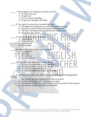"The Circuit" by Francisco Jiménez Quiz, Close Reading, and Vocabulary ...