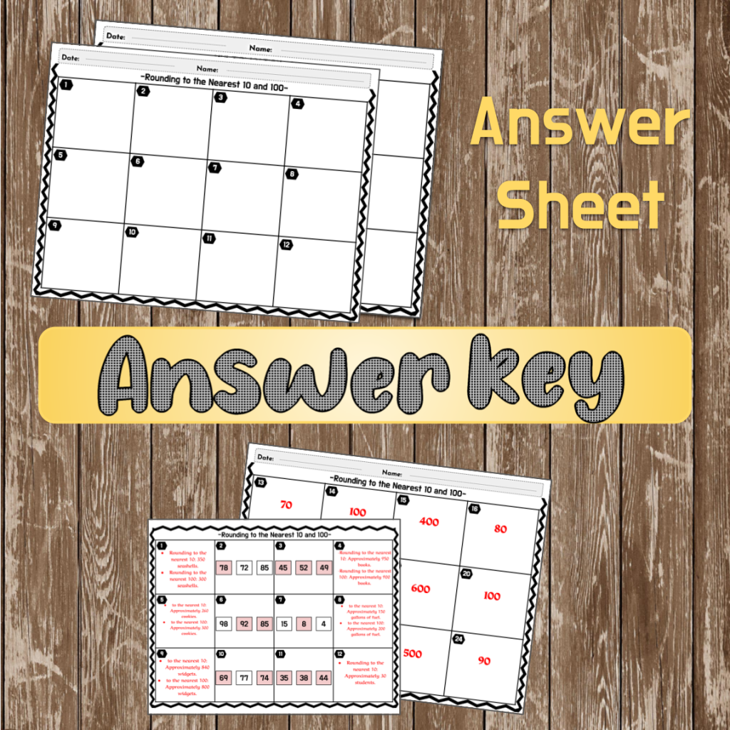 Fall Rounding to the Nearest 10 and 100 Task Cards: Number Line, Word ...