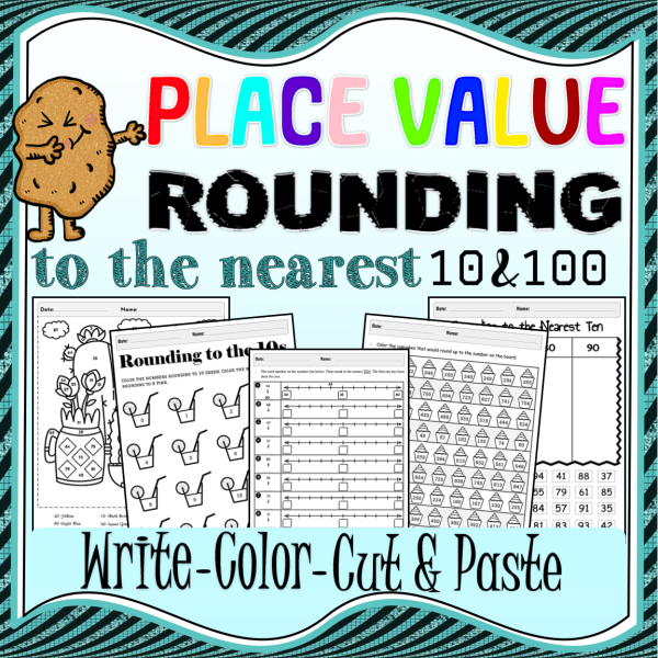 Rounding to the Nearest Ten and Hundred Worksheets: Write, Color by ...