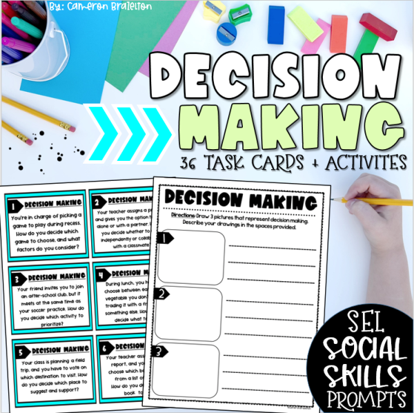 Social Emotional Learning Task Cards Prompts & Activities Decision ...
