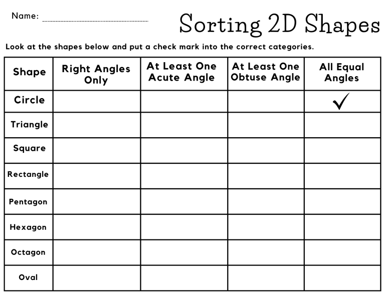 Printable sorting 2d shapes activity worksheet - 2d shape sort cut and ...