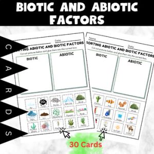 SCIENCE Ecology (ECOSYSTEMS): Abiotic & Biotic Factors Sort Activity ...