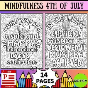 Inspiring Mindfulness 4th of July Coloring Pages: Quotes for a Happy ...