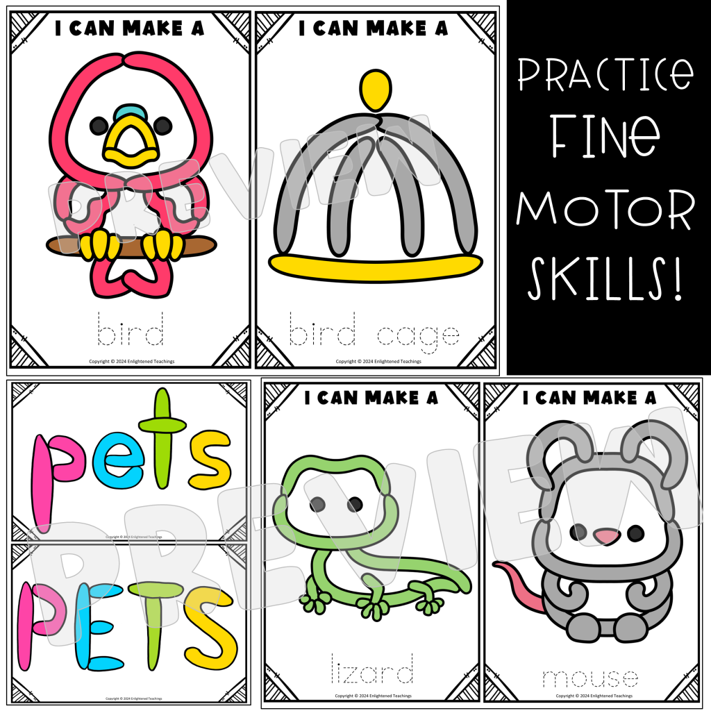 Pet Animals Play Dough Mats Pet Animals Dough Mats Pets Playdough Pet ...