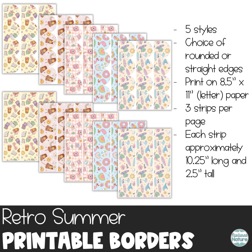 Retro Summer Bulletin Board Border Printable - Beach and Pool | Made By ...