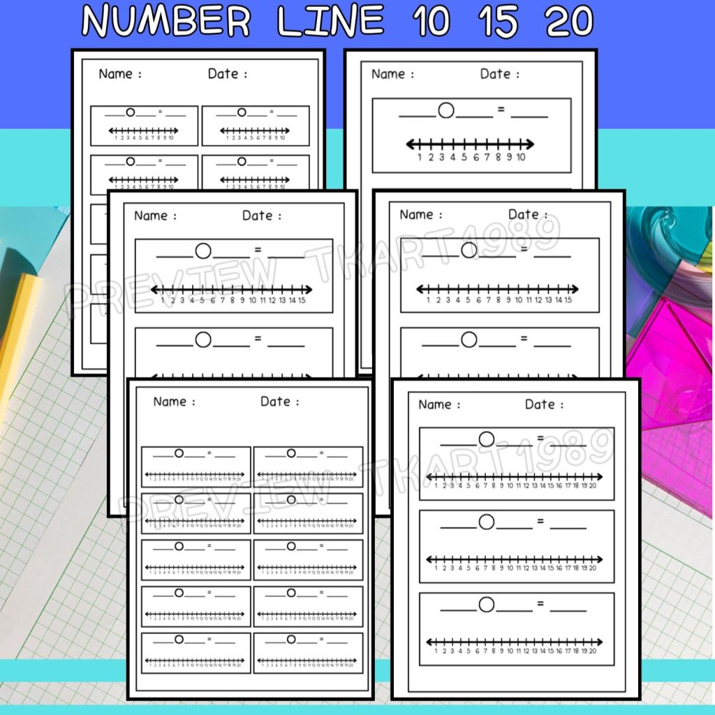 Number Line 1-20 Template Addition Subtraction Math Printable Worksheet ...