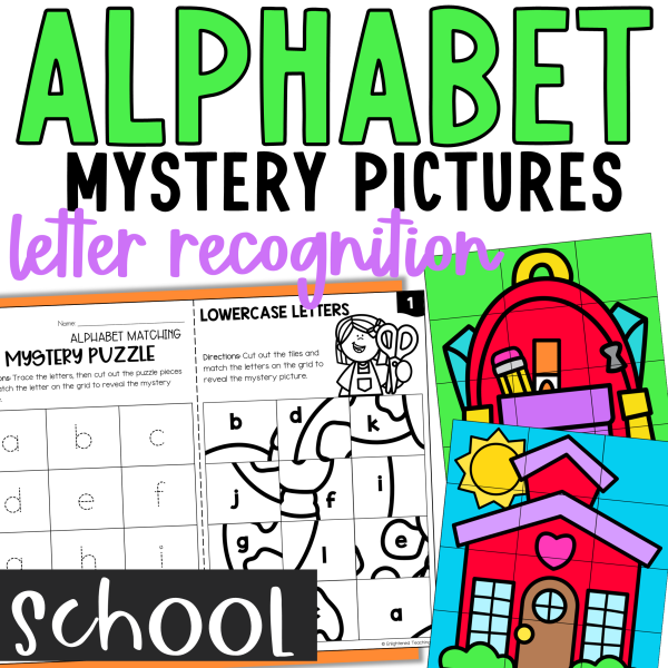 School Alphabet Matching Mystery Puzzles School Letter Recognition ...