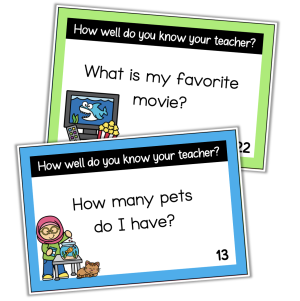 How Well Do You Know Your Teacher? Game Activity Task Cards - Made By ...