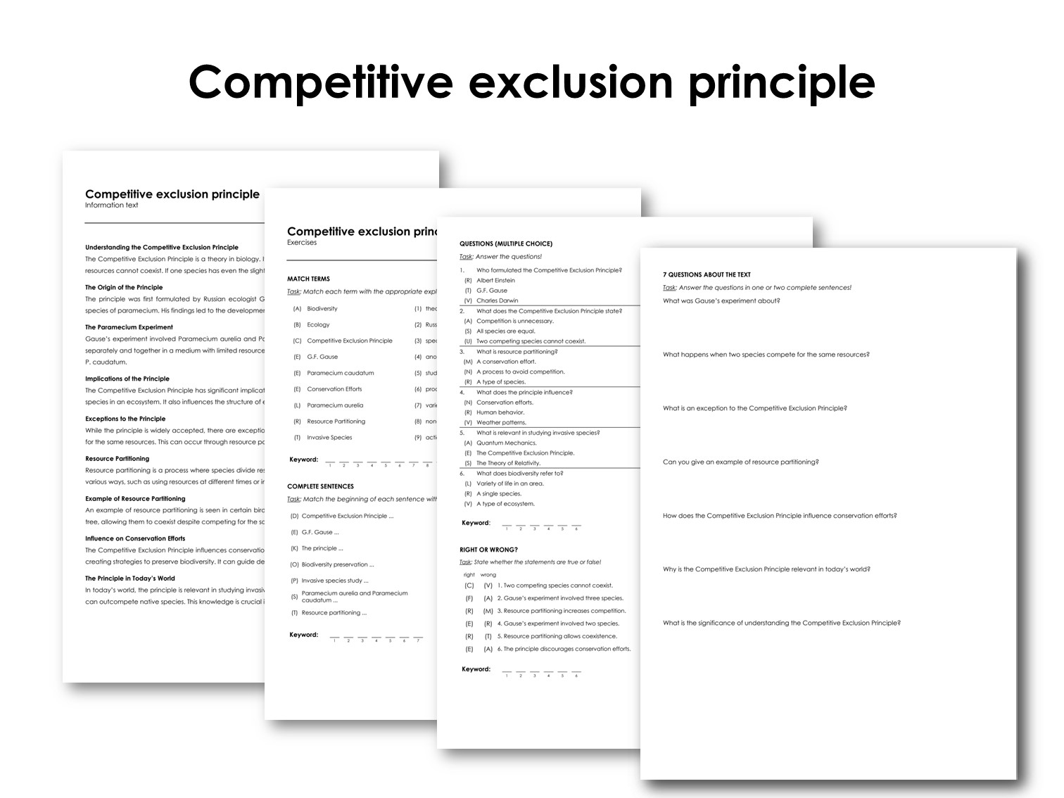 Competitive exclusion principle | Made By Teachers
