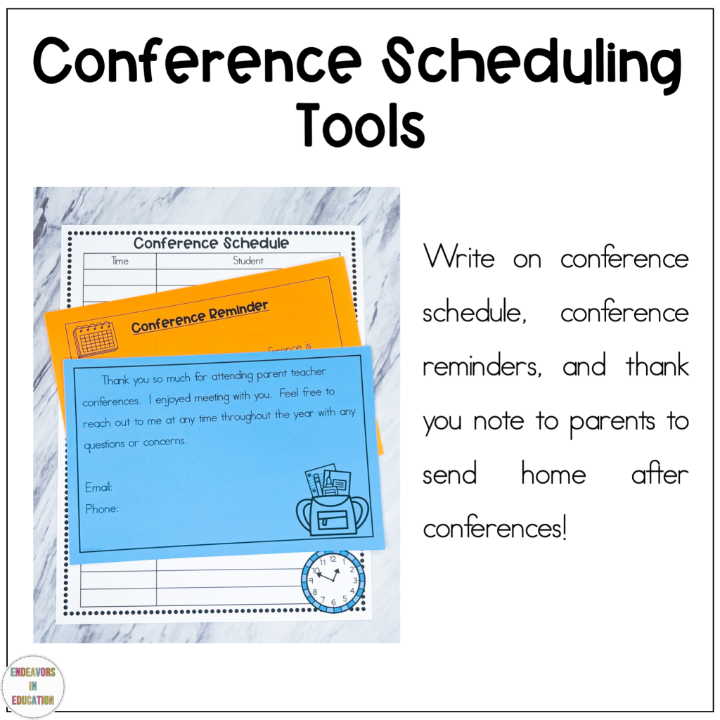 Parent Teacher Conference Forms Conference Reminder and Sign Up Sheet ...